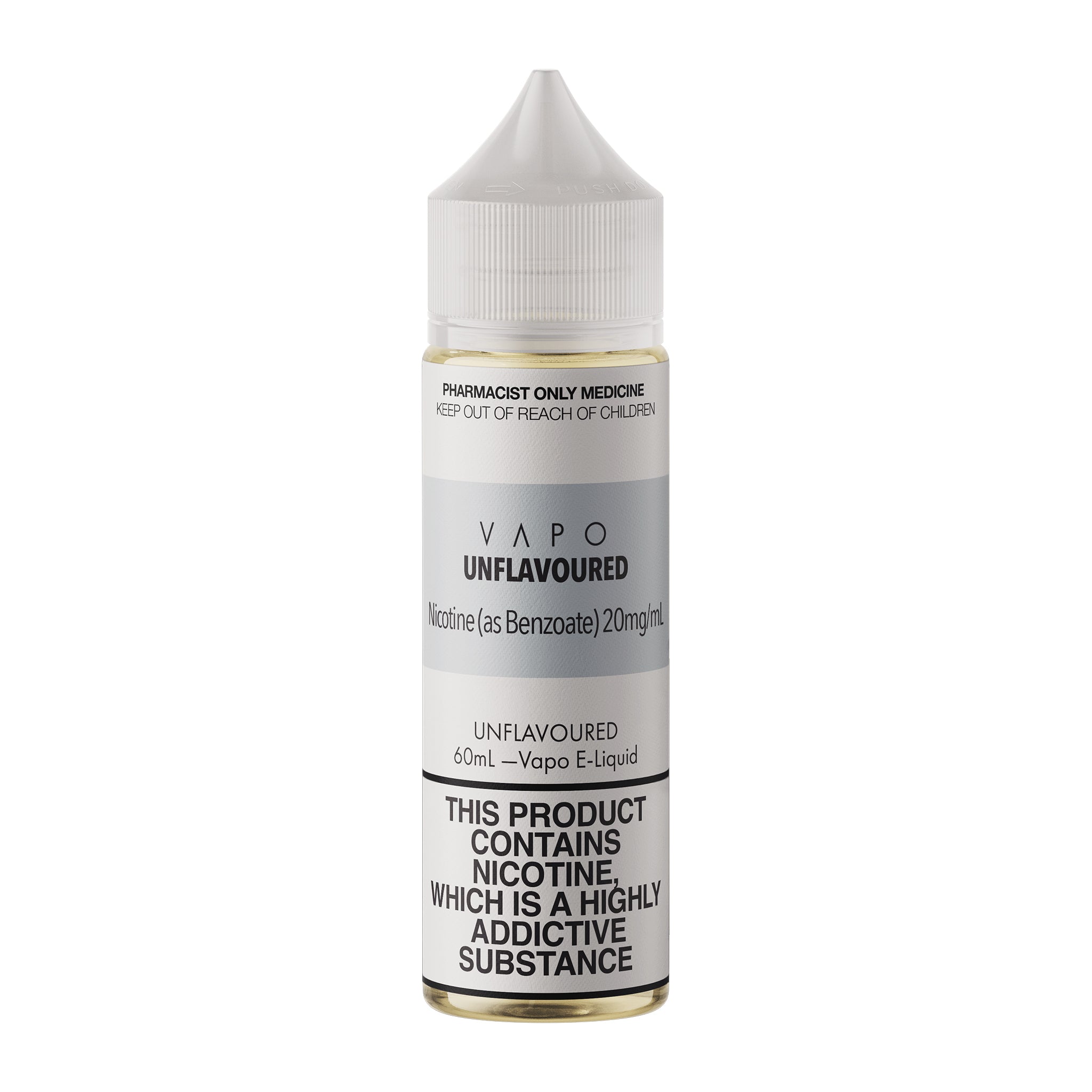 VAPO UNFLAVOURED NICOTINE SALTS 20MG/ML (60ML BOTTLE)