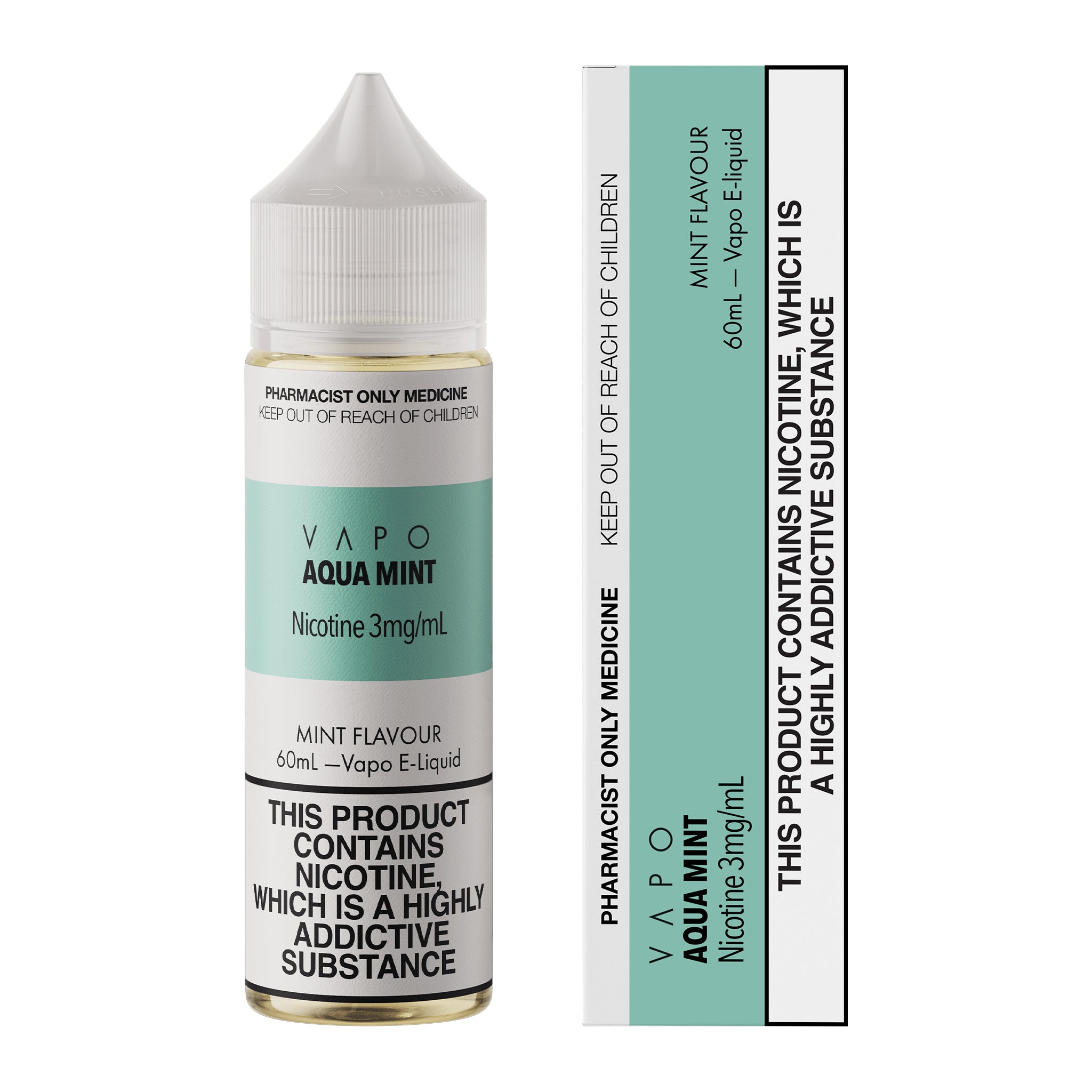 VAPO AQUA MINT FREEBASE (60ML BOTTLE)