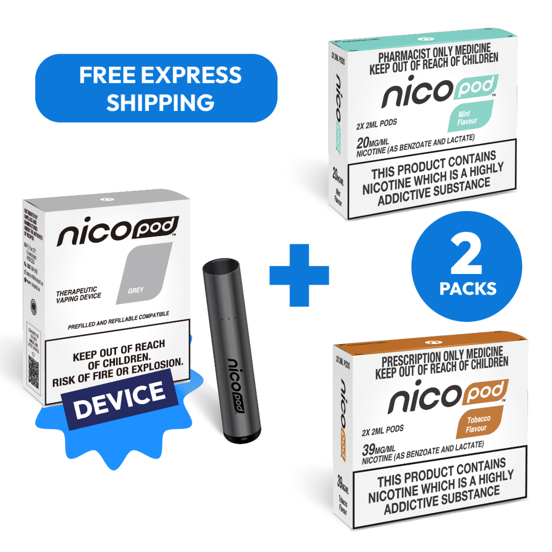 NICOPOD® DEVICE & 2 PACK PRE-FILLED PODS STARTER PACK