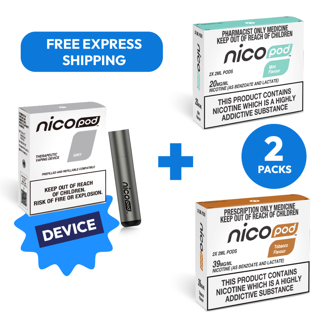 NICOPOD® DEVICE & 2 PACK PRE-FILLED PODS STARTER PACK